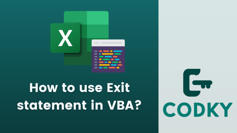 How to use Exit statement in VBA? - Codky