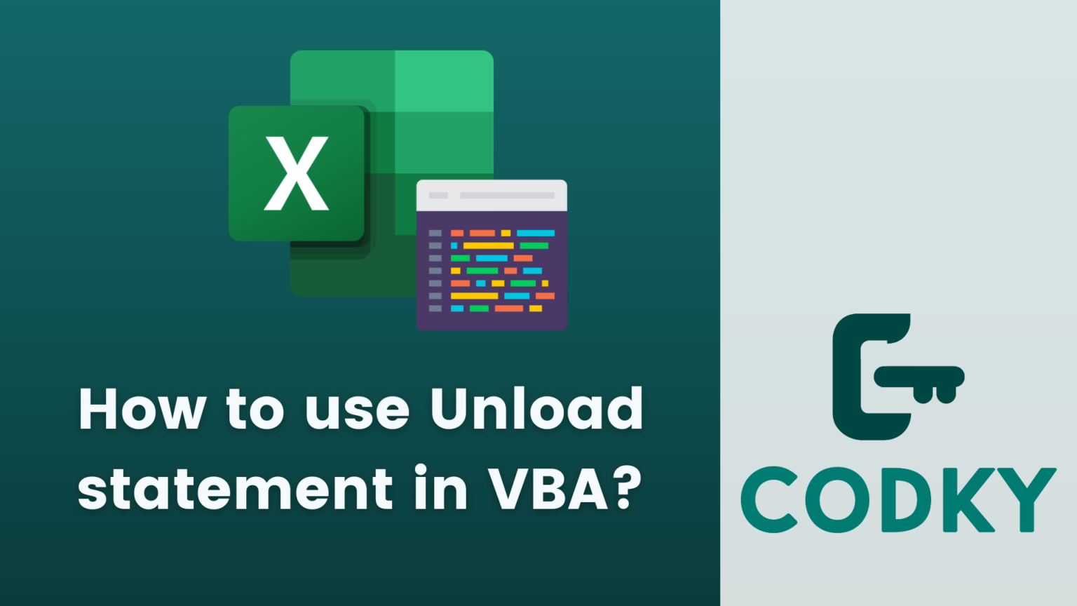 How to use Unload statement in VBA? - Codky