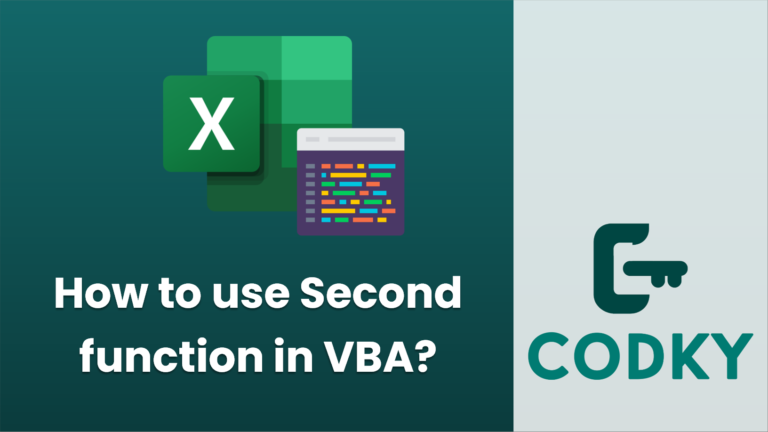How to use Second function in VBA? - Codky