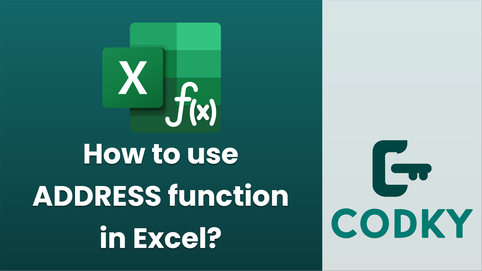 How to use ADDRESS function in Excel? - Codky