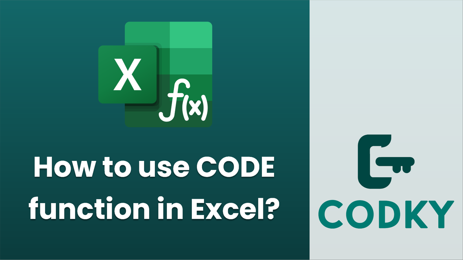 How to use CODE function in Excel? - Codky