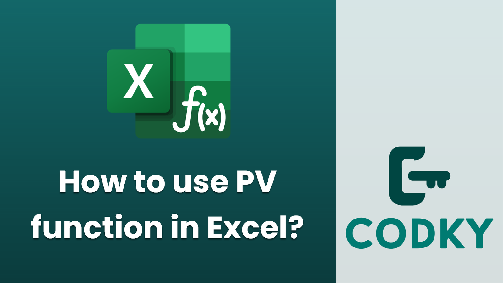 How to use PV function in Excel? - Codky