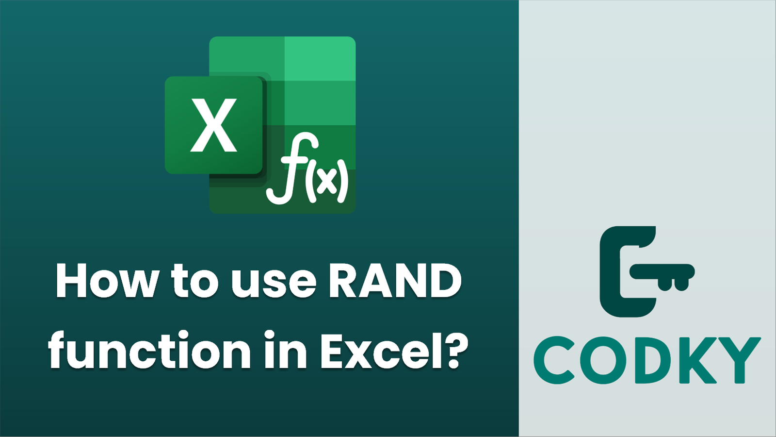 How to use RAND function in Excel? - Codky