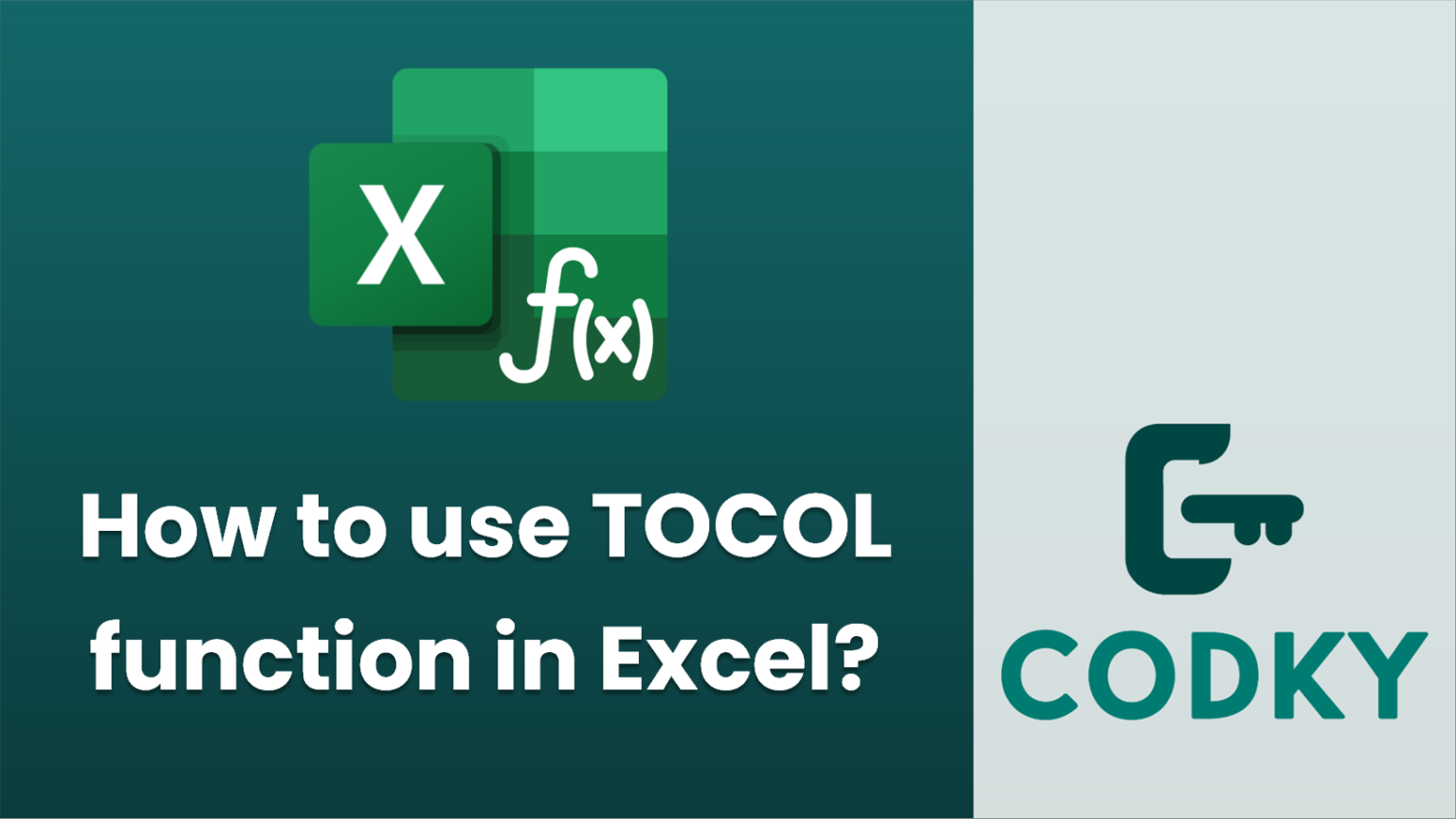 How to use TOCOL function in Excel? - Codky