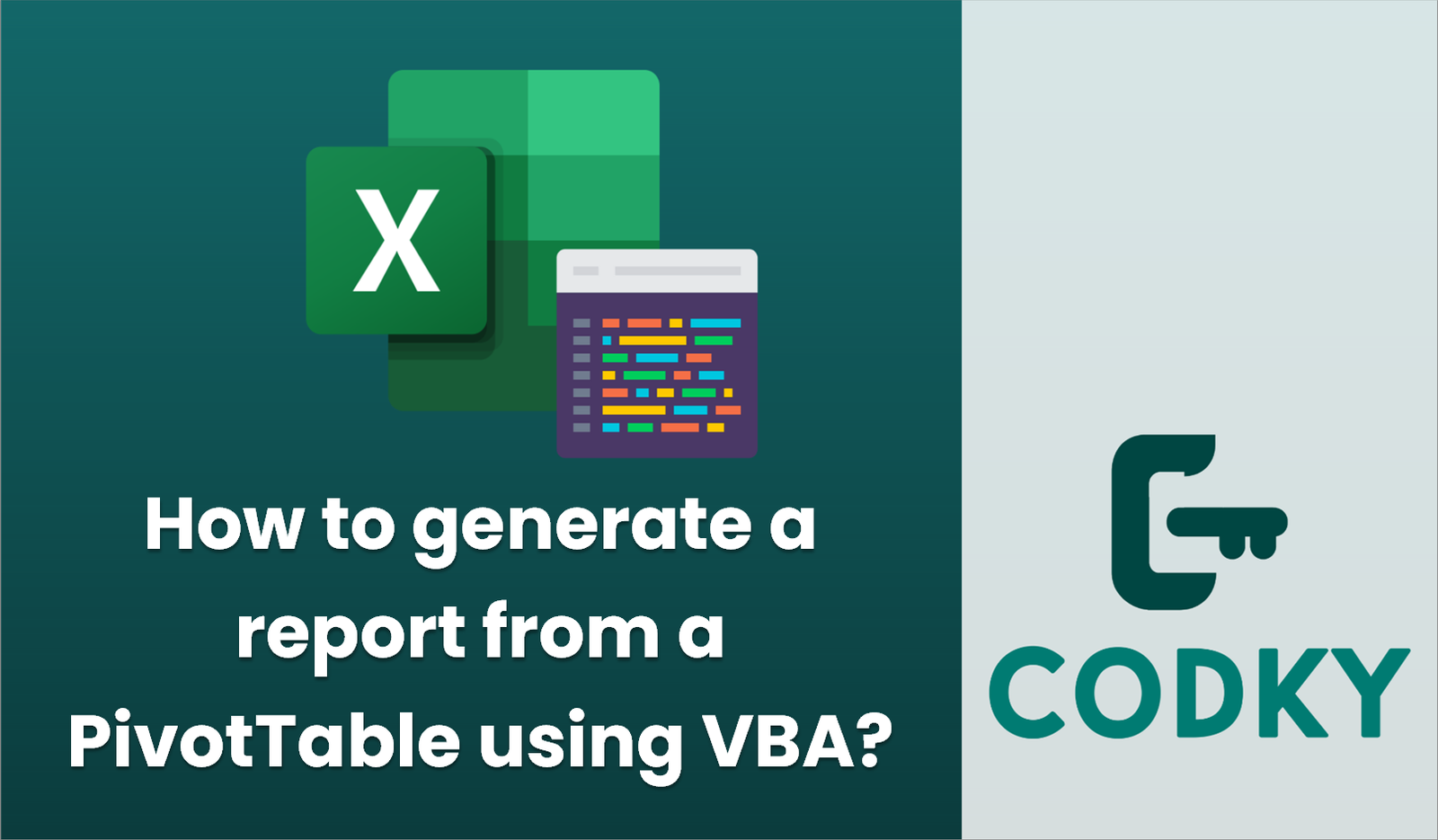 How To Generate A Report From A Pivottable Using Vba Codky 